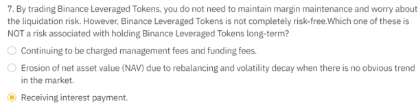 Binance Leverage Token Quiz Answers for October 2023