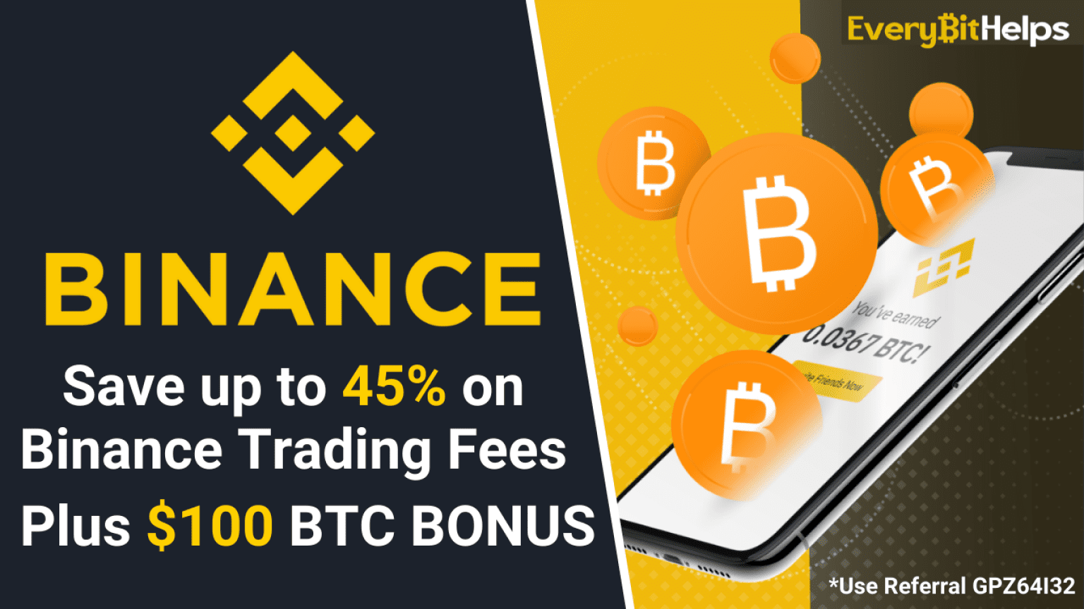 Binance Referral Code for 2023: $285 BTC Bonus & 45% Off Fees